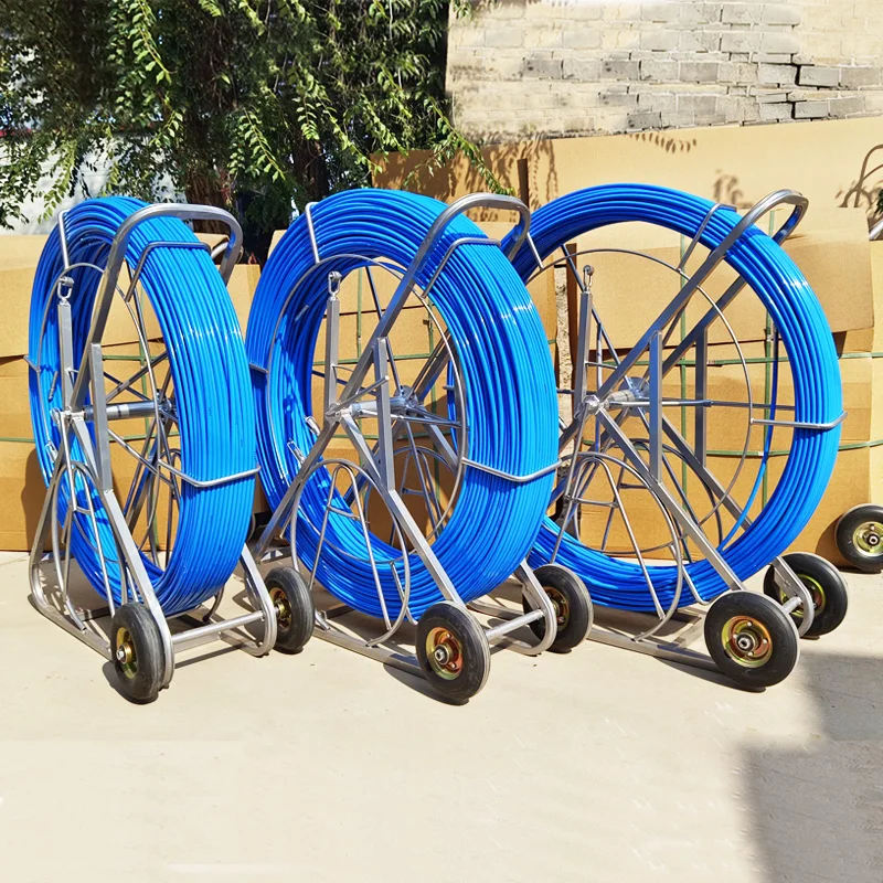 11mm*300m Fiber Optical Cable Reel Fiberglass Cable Push Rodding Snake ...