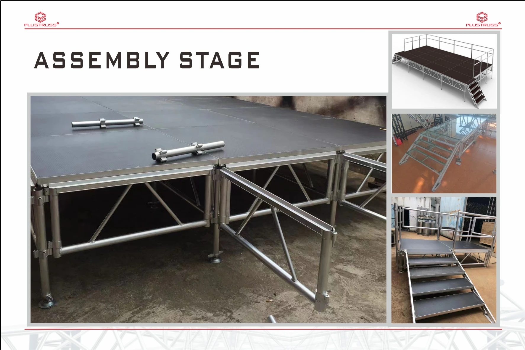 Stages Platform Podium Stand Roof DJ Truss System with Adjustable Legs ...