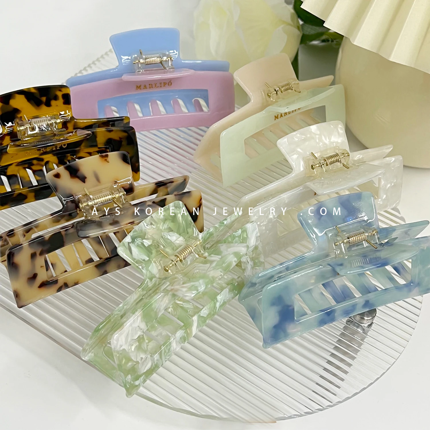2022 Aiyisi New Color Chart Custom Logo Acetate Acrylic Hair Clip Claw ...