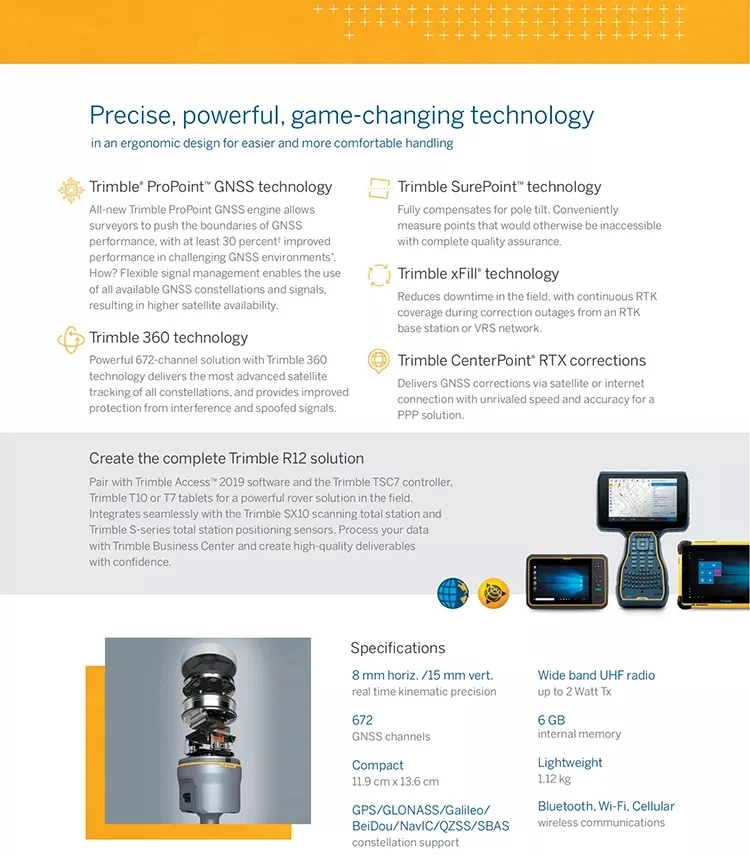 Trimble R12 Rtk Gnss Base Rover Gps Surveying Equipment Price ...