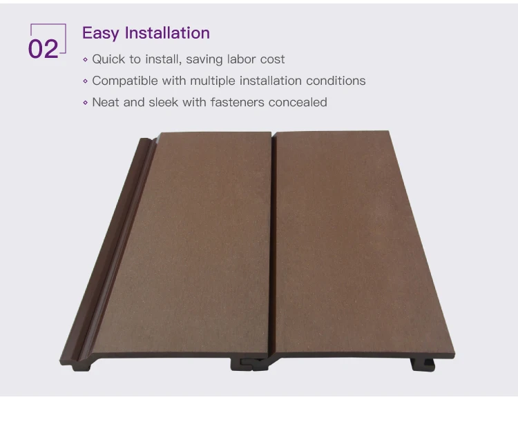 Wooden Cladding House Decorative WPC Exterior Cladding Waterproof Wall ...