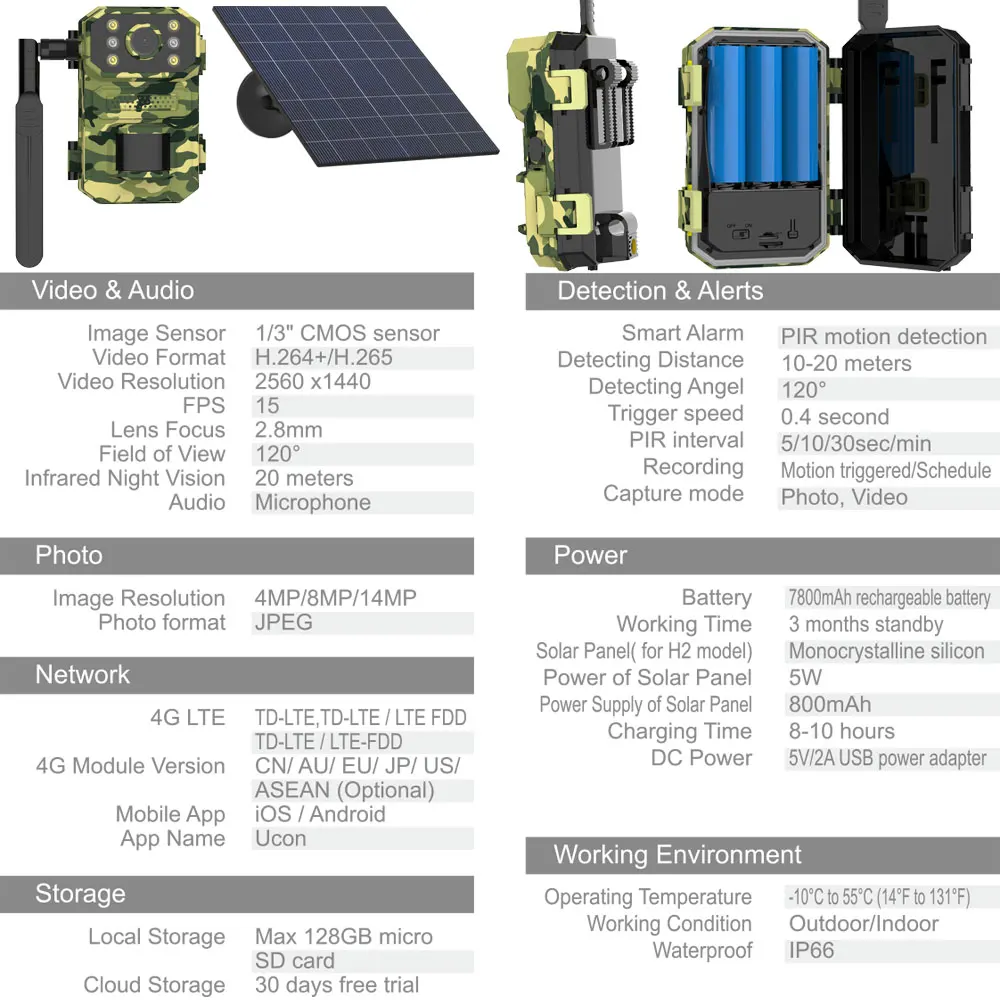 H5 32mp Night Vision Pir Motion Detection Wildlife 4g Lte Hunting Trail ...
