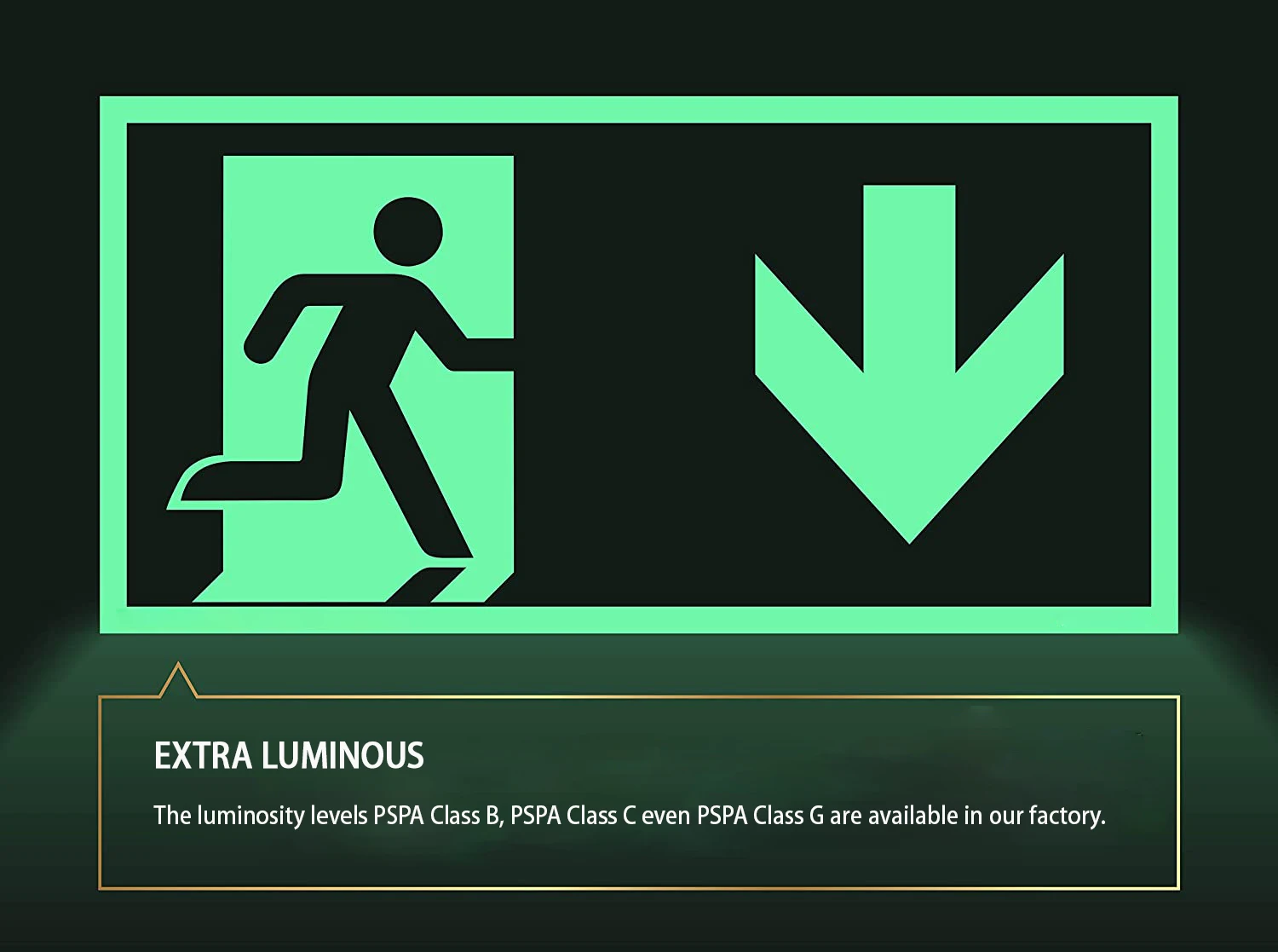 Safety Fluorescent Emergency Exit Sign Outdoor Used Green Custom ...