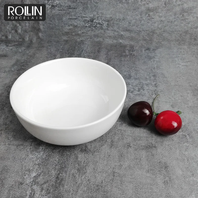 Ceramic Rice Bowl Round White Cheap Porcelain Noodle Bowl Serving ...
