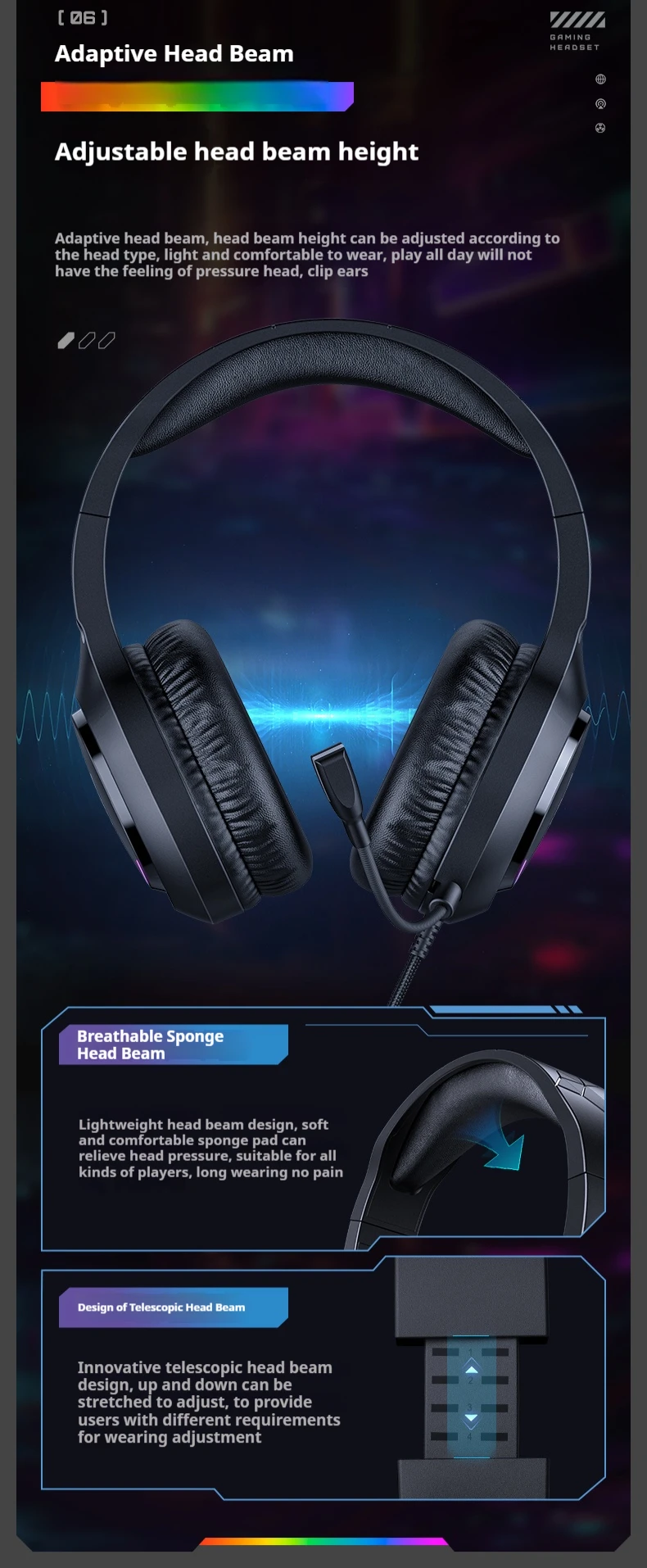 New ONIKUMA X31 Wired Gaming Headset with ENC Mic and RGB Light ...