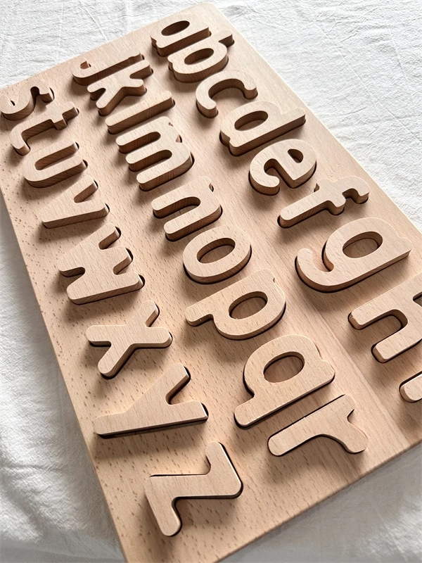 Nature Alphabet Puzzle Educational Wooden Toys Number Board for Kids ...