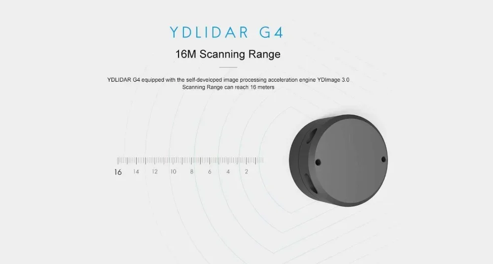 YDLIDAR G4 16m Range 2D Lidar Sensor - 360° Laser Scanner