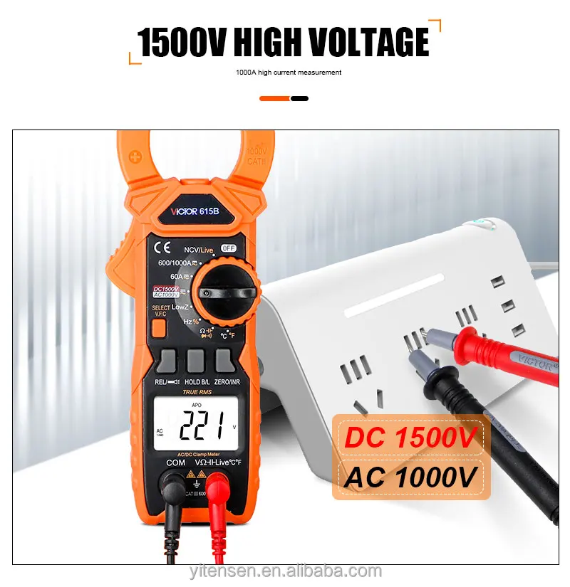 VICTOR 615B True RMS Digital Clamp Meter 5999 Counts for AC & DC ...