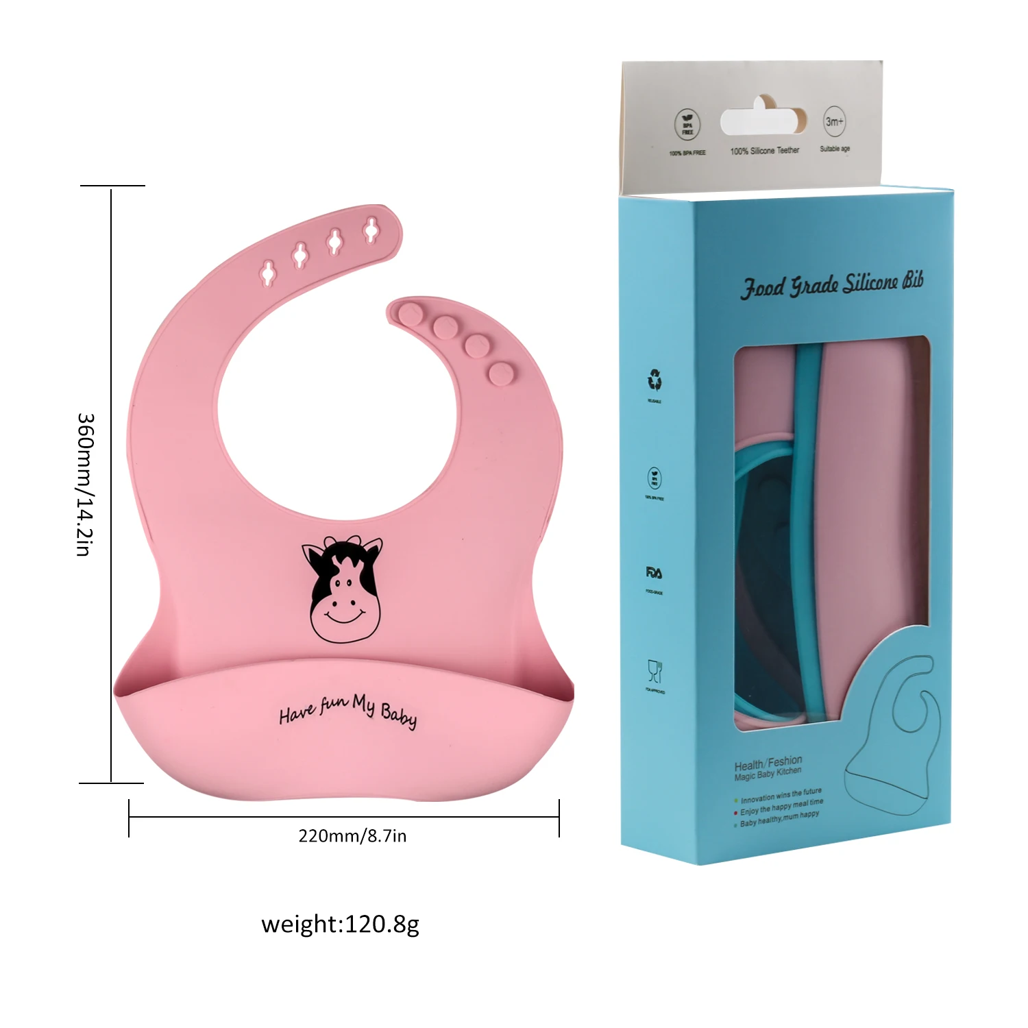 New Design Cute Water[roof Silicone Baby Bibs Food Grade Safety Baby ...