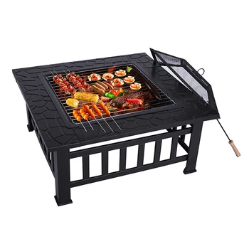 Outdoor Heater Square Table Smokeless Barbecue Grills Firepit Garden ...