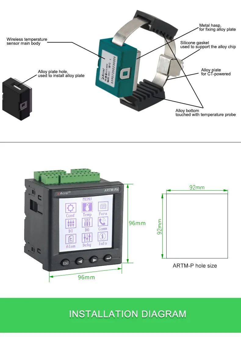 Ct Induction Passive Busbar 433mhz Wireless Temperature Monitoring ...