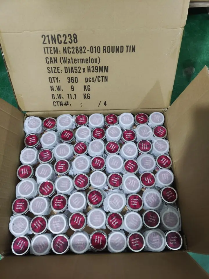 Factory Tinplate Logo Size Custom Cmyk Small Round Lip Tin Case ...