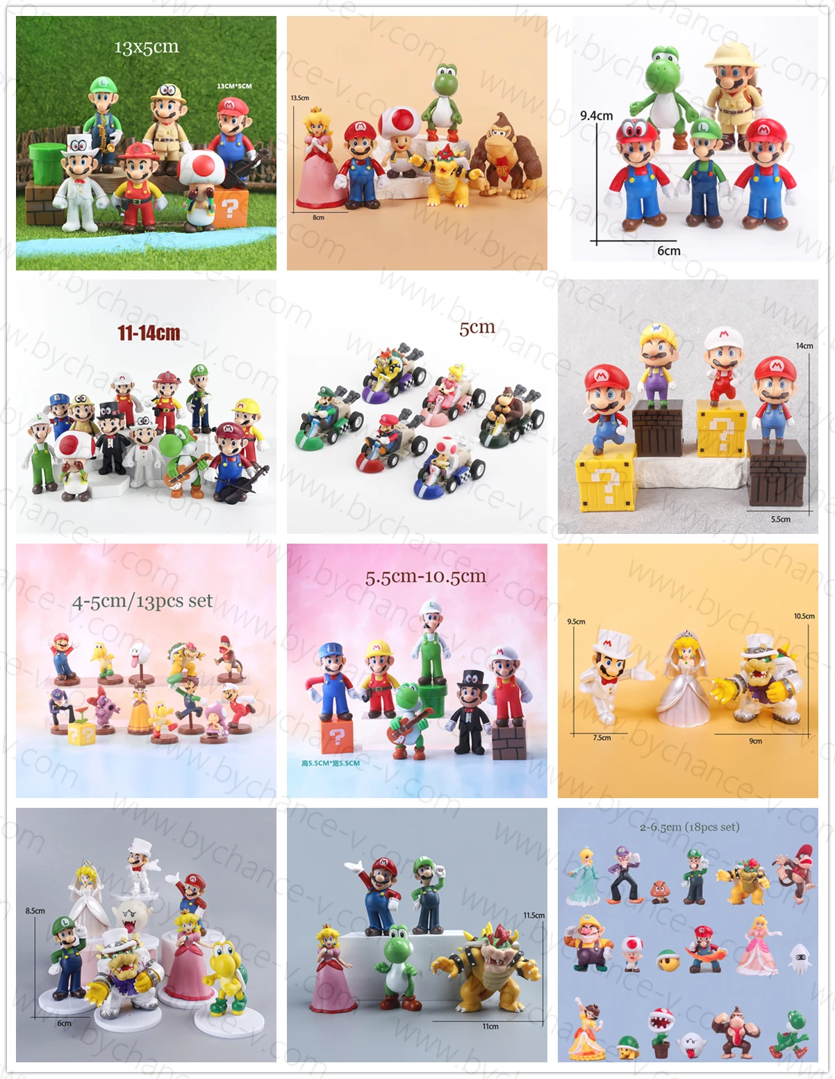 80s 90s Classic Video Game Anime Cartoon Mario Figure Toys