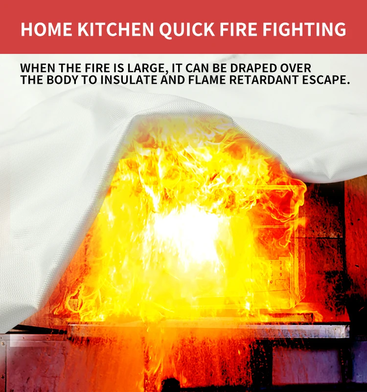 Certificated Fire Retard Emergency Fire Blanket Kitchen 1m X 1m ...