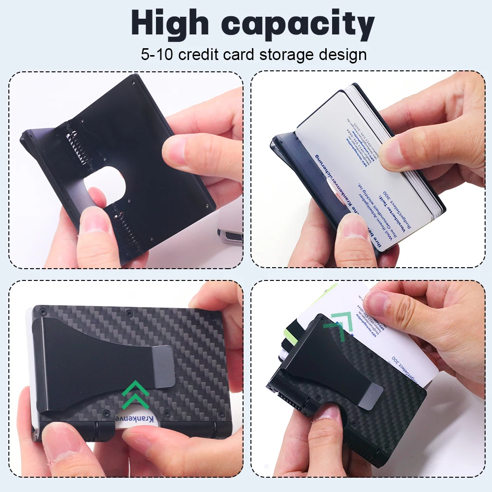 Custom Logo Mini RFID Aluminum Wallet - Secure & Stylish