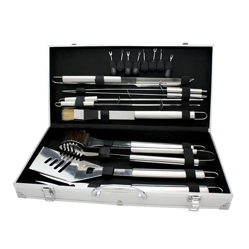 Customized Logo 19pcs Aluminum Case Bbq Grill Tools Set Barbecue ...