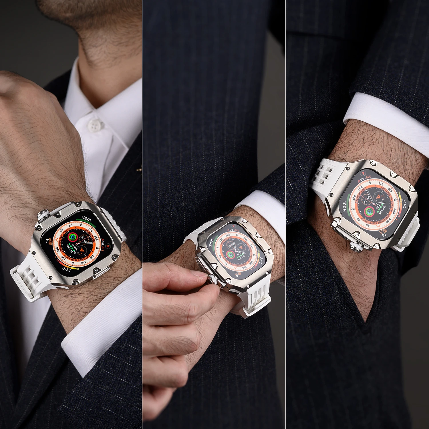 Custom 8 9 Iwatch Case Titanium Alloy DIY Mod Kit for Apple Watch 49mm