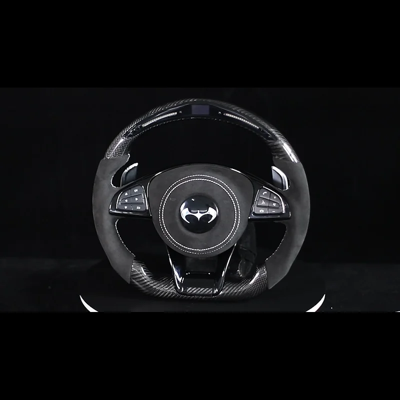 Carbon Fiber Steering Wheel For Mercede Benz W205 C63 G63 E43 Sl Ml Amg ...