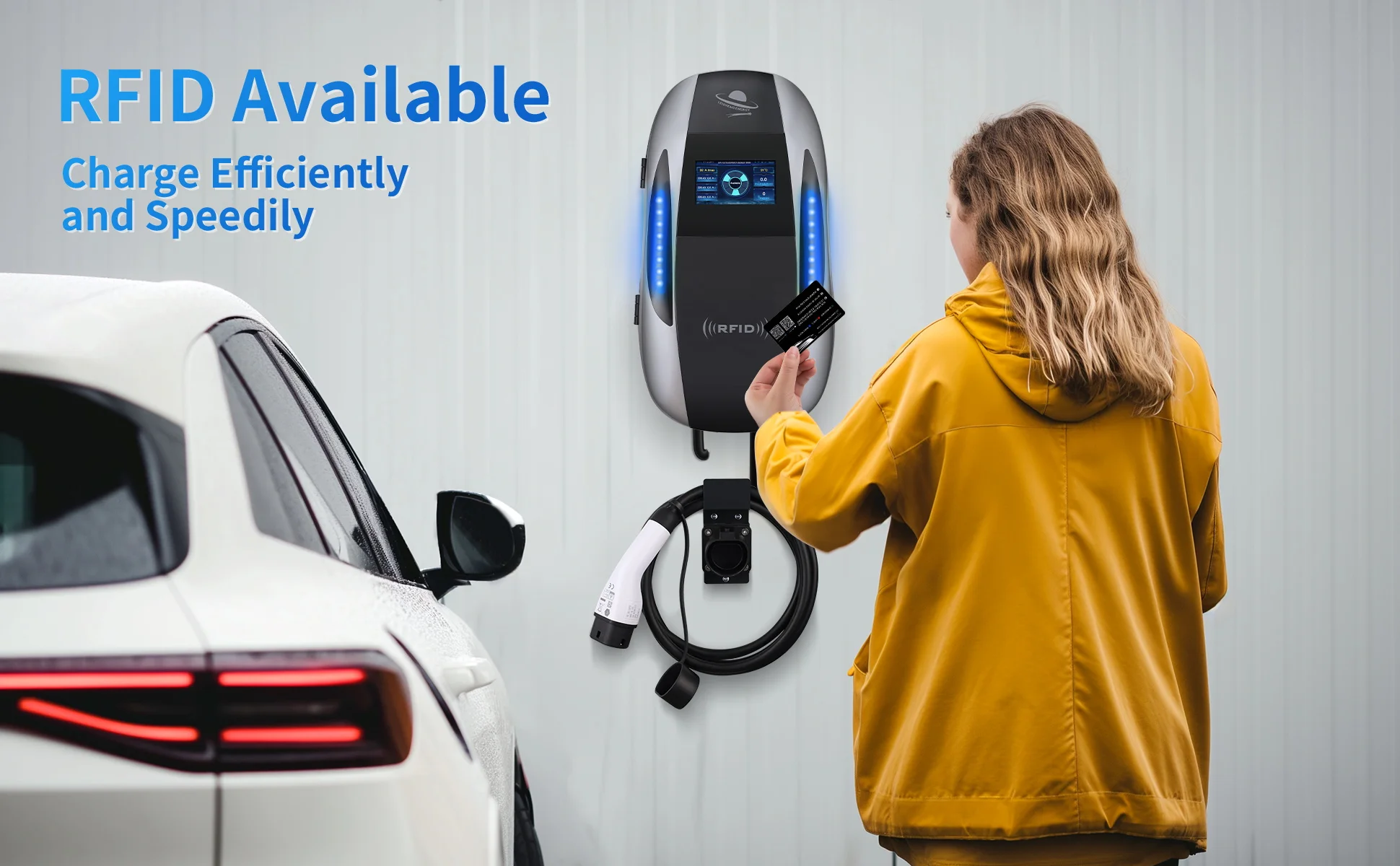 Wallbox Electric Car Power AC EV Charger Wifi Level 2 Type 2 7KW/11KW ...