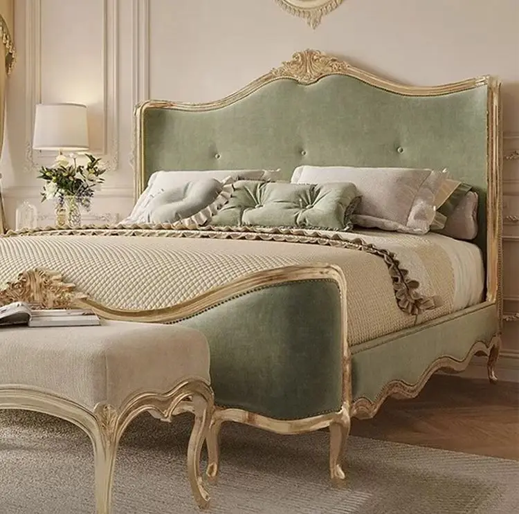 French Modern Light Luxury Palace Style Bedroom Bed