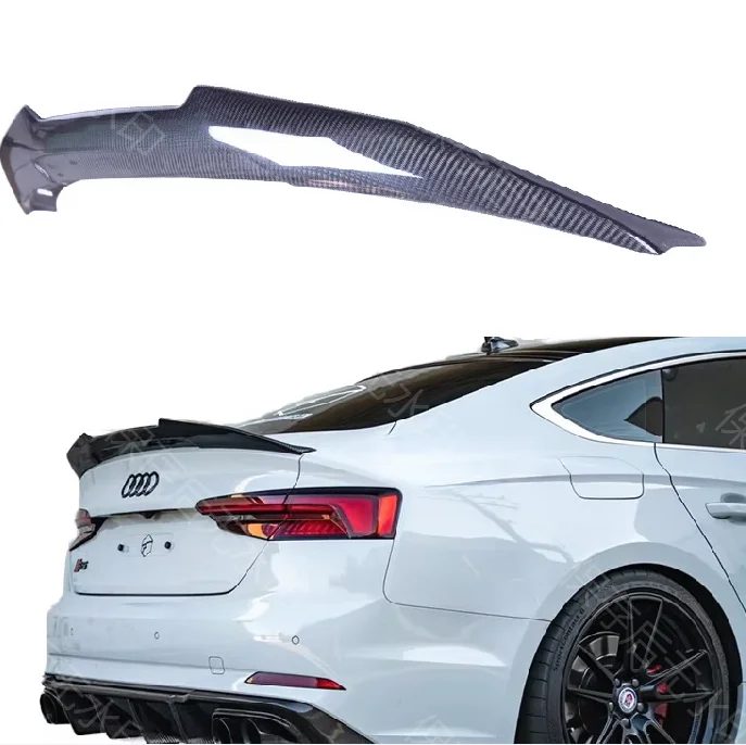 PSM Style Carbon Fiber Rear Spoiler Trunk Wing for Audi A5 S5 RS5 B9 ...