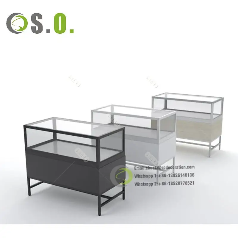 Full Vision Showcase With LED Lighting Glass Display Cabinets Tall ...