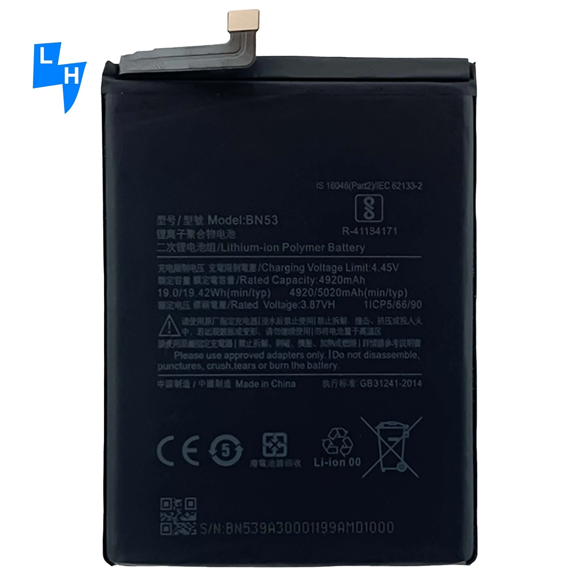 Lithium-ion Polymer Battery Bn53 For Xiaomi Redmi Note 9 Pro Max ...