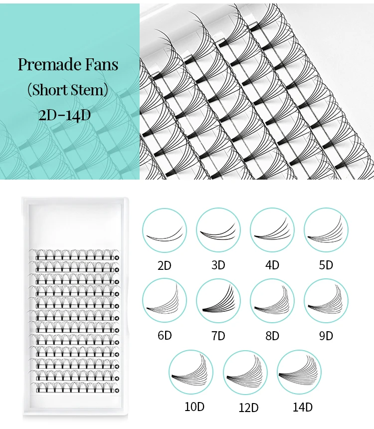 9d Phoenix Volume Fans Upgraded Yy Lash Extension Matte Black C D 0.05 ...