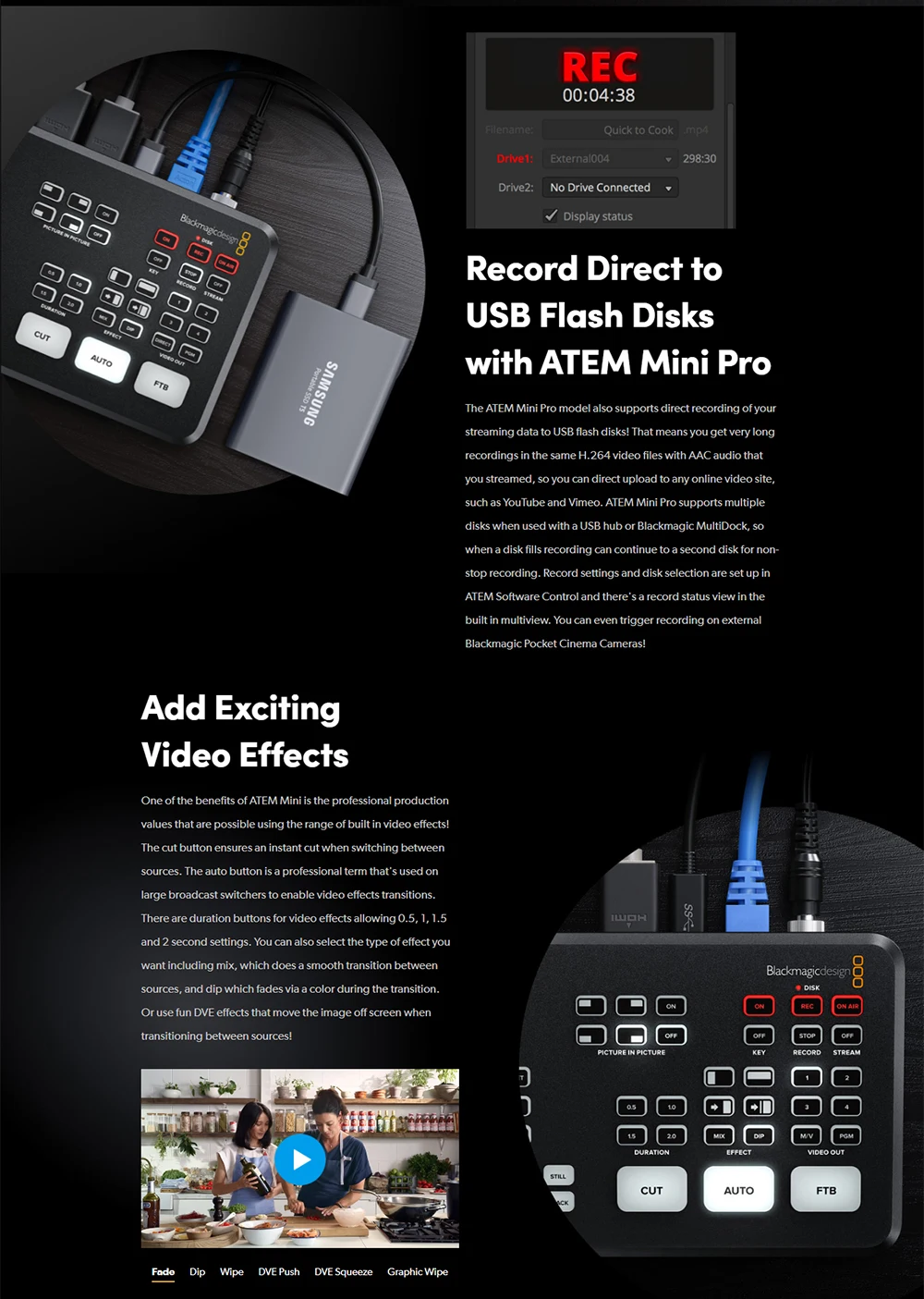 BMD ATEM Mini Pro Video Mixer & Live Streaming Switcher