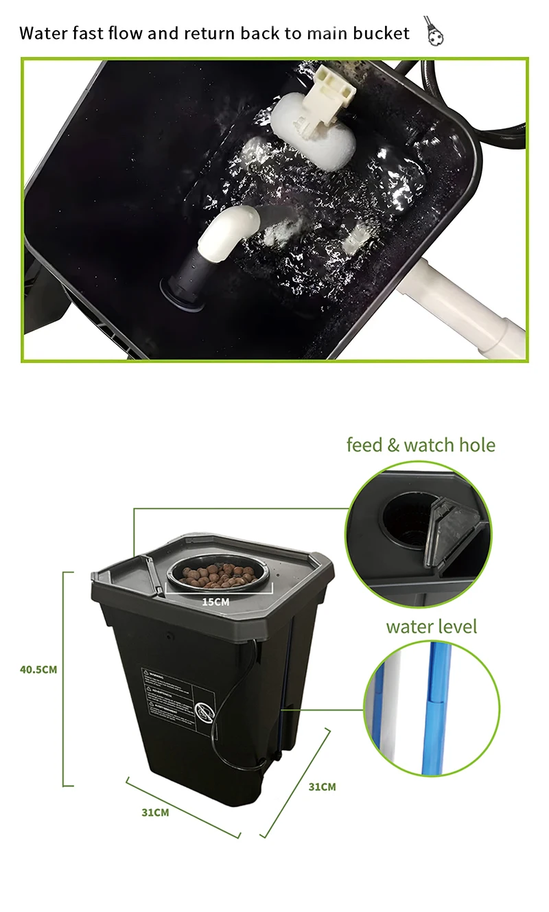 Rdwc 12 Buckets 27l Recirculating Hydroponic System Air Pump And Cycle ...