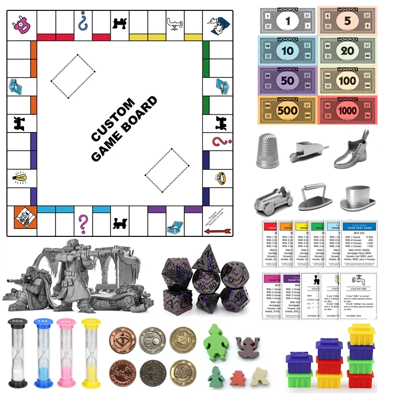 Customize Monopoly Board Game - High Quality Plastic Houses