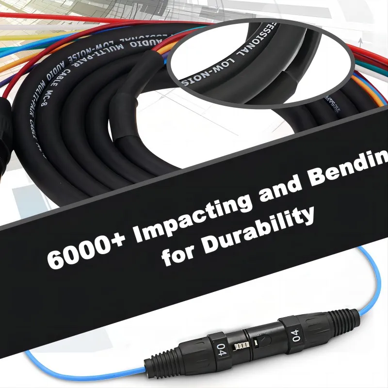 Professional OFC Flexible 8 Channel 3Pin XLR Audio Splitter Cable Kabel ...