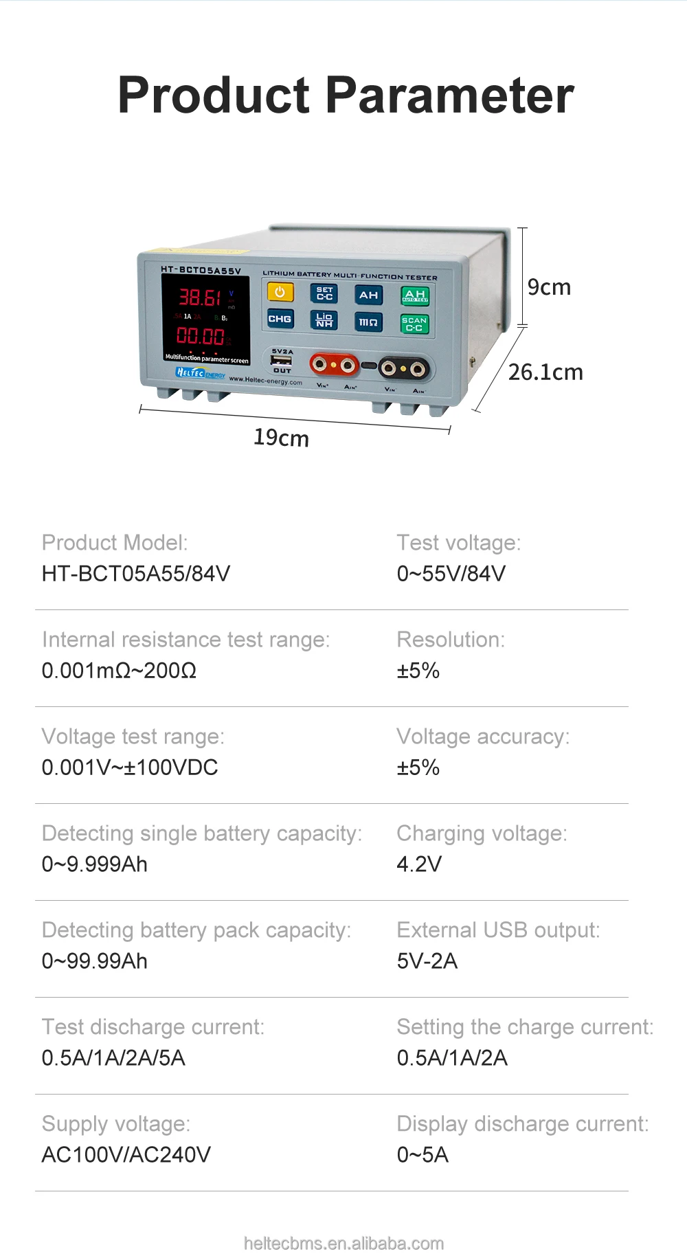 Lithium Battery Pack Comprehensive Tester - 5A 84V