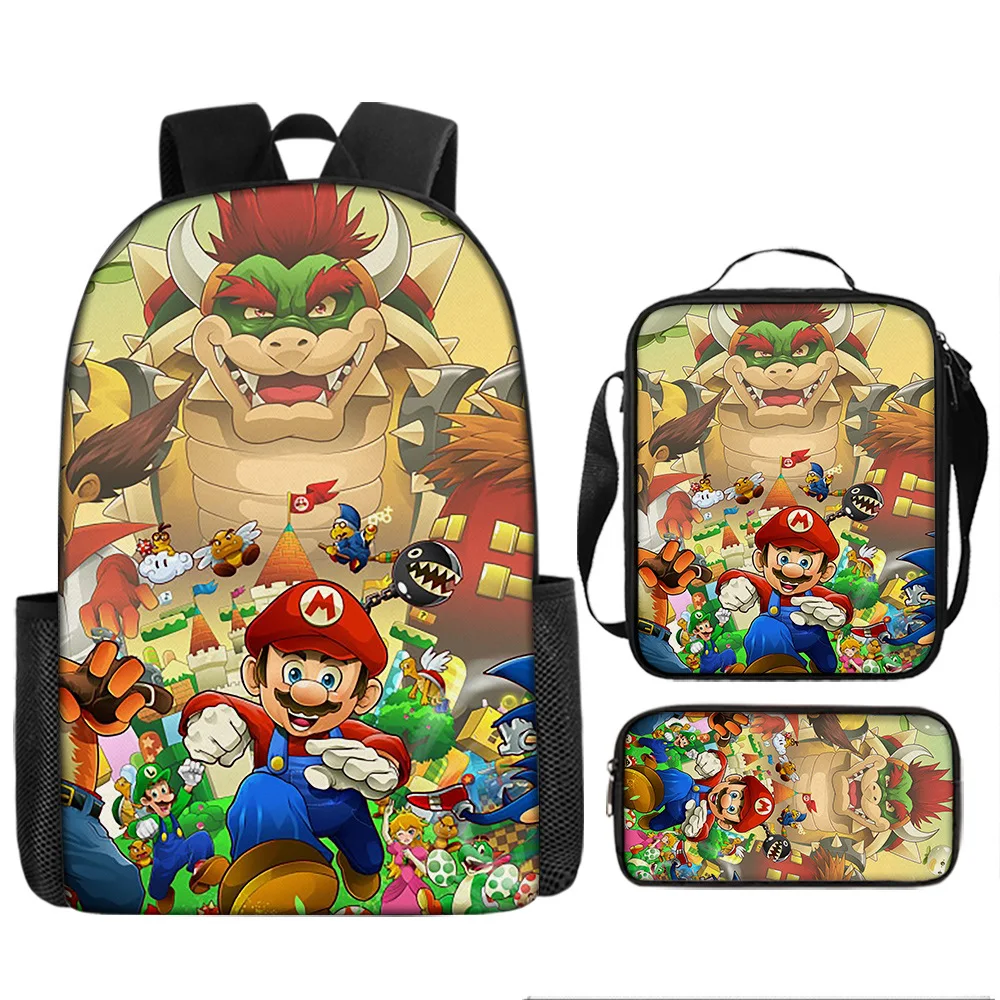 Linda Backpack New Mario Cartoon Backpack Student School Bag Backpack ...