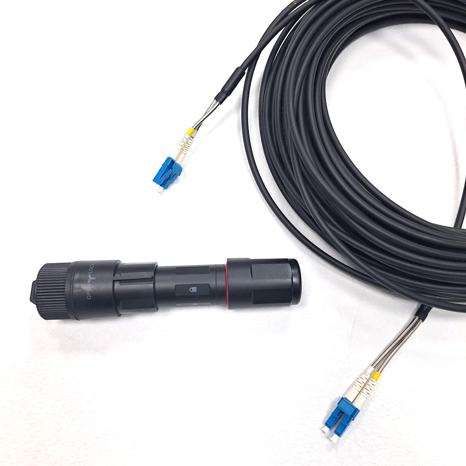 5.0mm Round Fiber Optic Patch Cable with Waterproof LC DX Connector