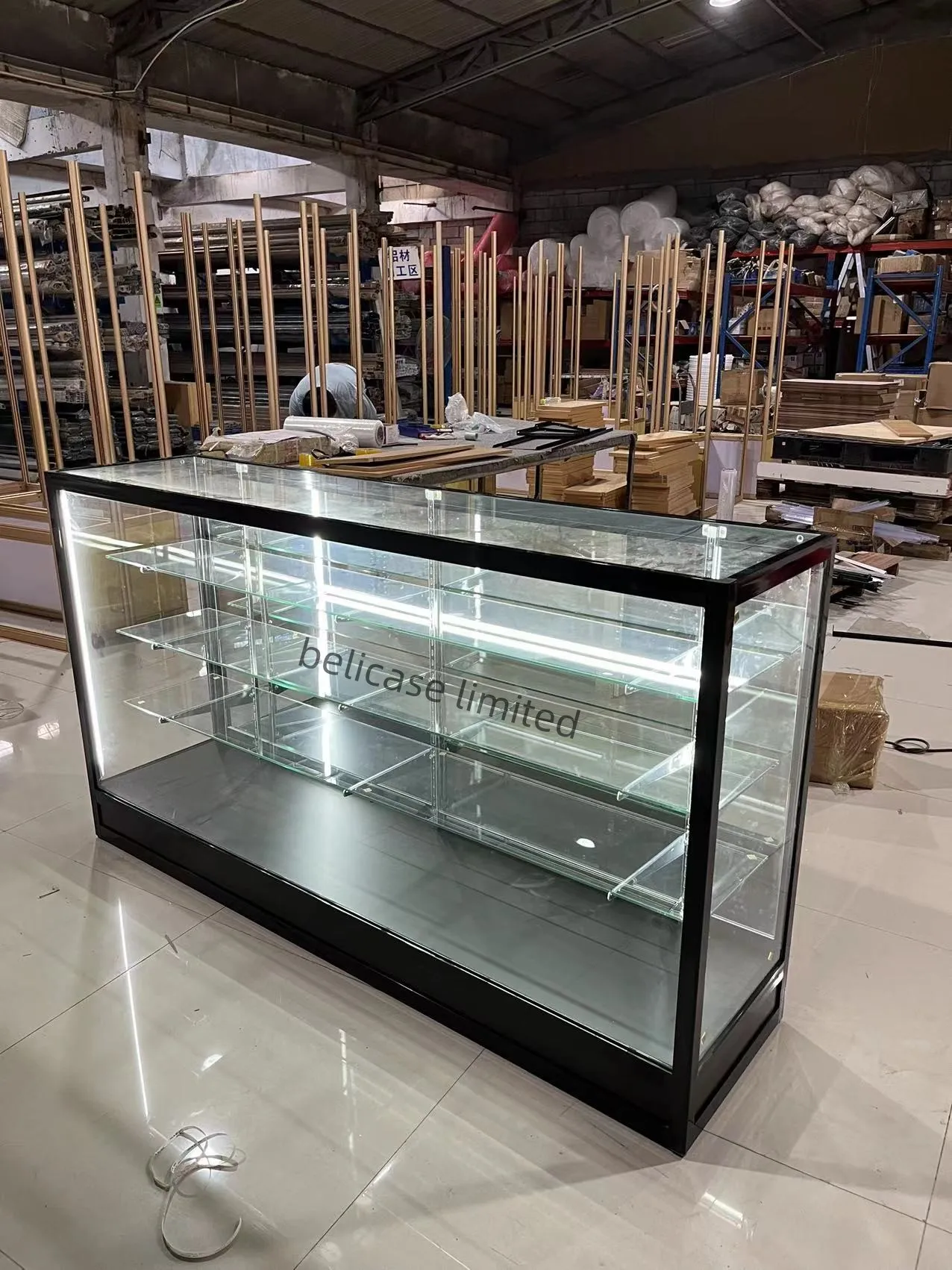 6ft Retail Store Display Showcase Full Vision Glass Cabinets With Led ...