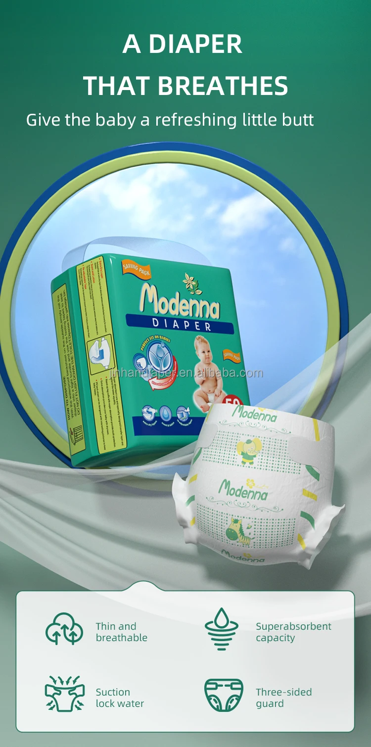 Wholesale for Premium Disposable Baby Diapers with Breathable Backsheet ...