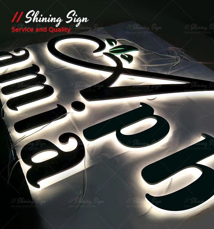 Shining Sign Customization Led 3d Logo Metal Stainless Steel Backlit ...