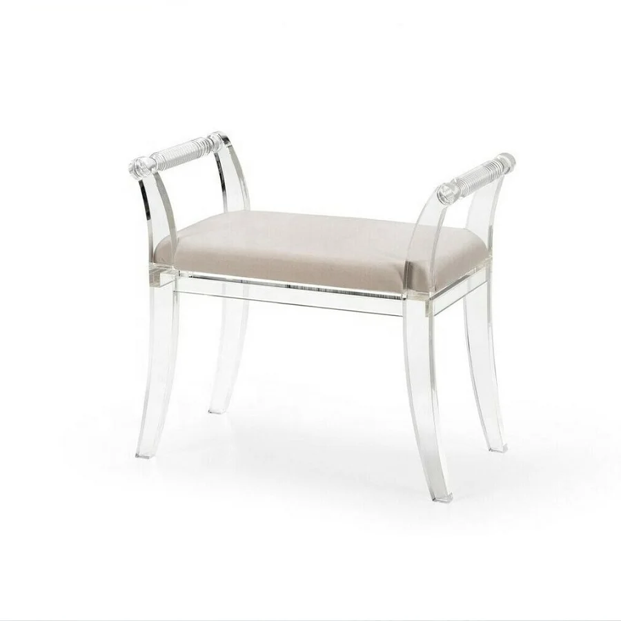 Modern Lucite Acrylic Bench with Polished Edges by DIDUO