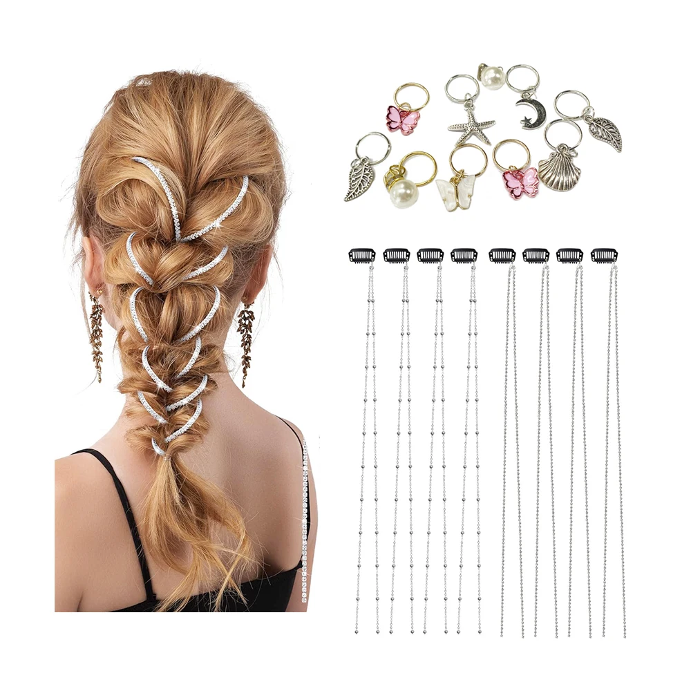 Shinein Women Braid Chains Accessories Dreadlock Loc Jewelry Beads ...