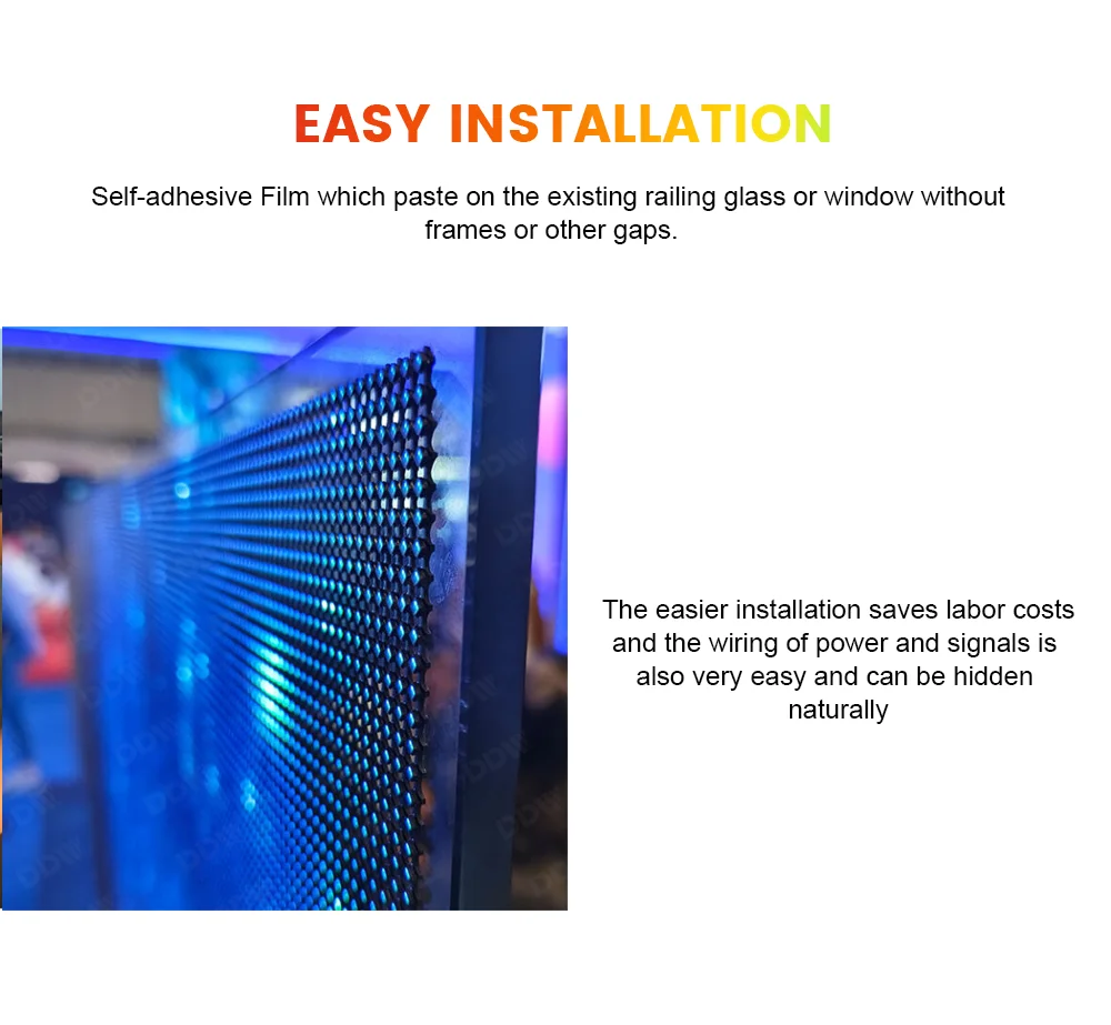 High Performance Flexible LED Clear Video Film Screen P3