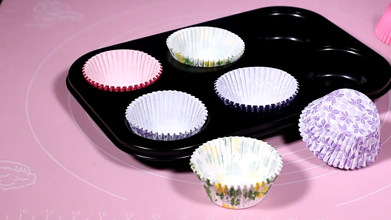 100% Food Grade Material 100pcs/box Muffin Cup Cake Paper Baking Cups ...