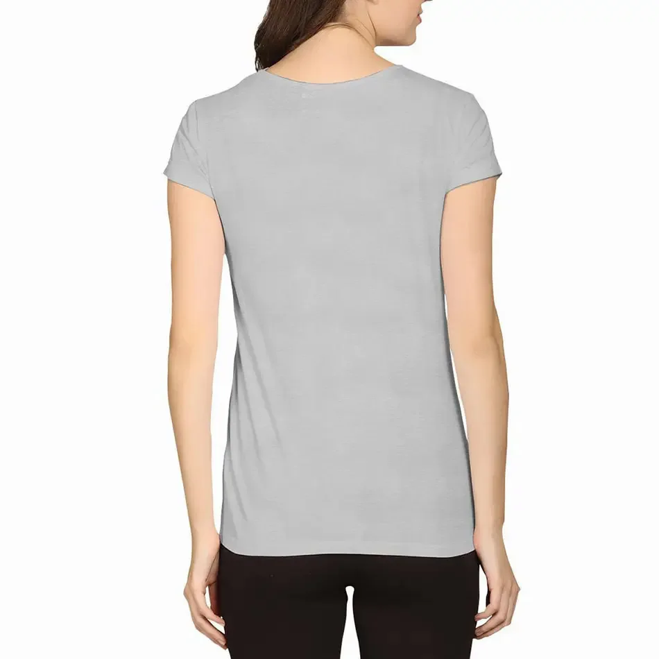 O-neck Your Logo Light Grey Women's T-shirt For Everyday Comfort - Soft And Stylish Women's Top ...