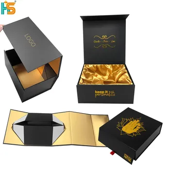 Custom Luxury Black Paper Packing Folding Shoe Gift Box Magnetic Paper ...