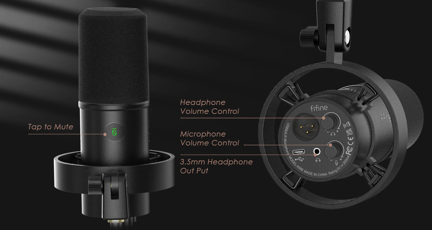 Fifine K688 - Versatile Microphone for Gaming & Podcasting