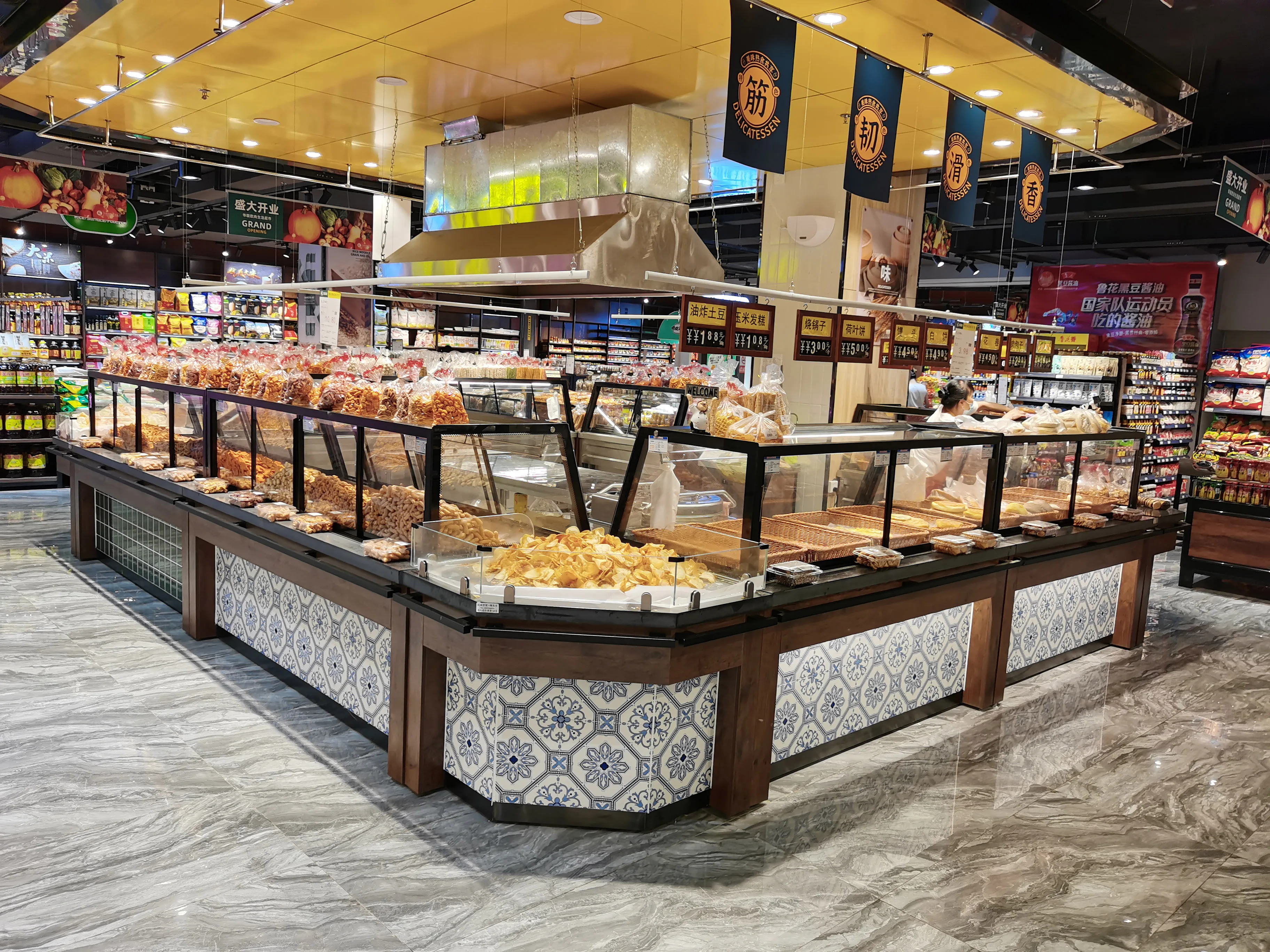 Shopping Mall Cooked Food Kiosk Display Cabinet Sauce Plate Duck ...