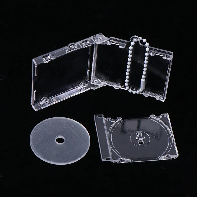 Mini CD Case Keychain Blank Album Key Chains CD Player Keyrings for DIY ...