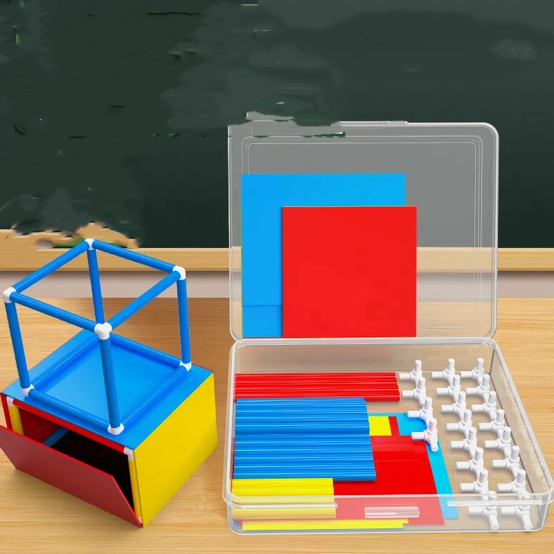 Math Rectangular Cube Frame Model Edge Length and Surface Area Solid ...