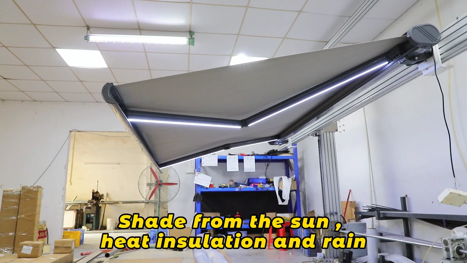 Electric Retract Heavy Duty Awning Outdoor 6m Manual Wall Mounted ...