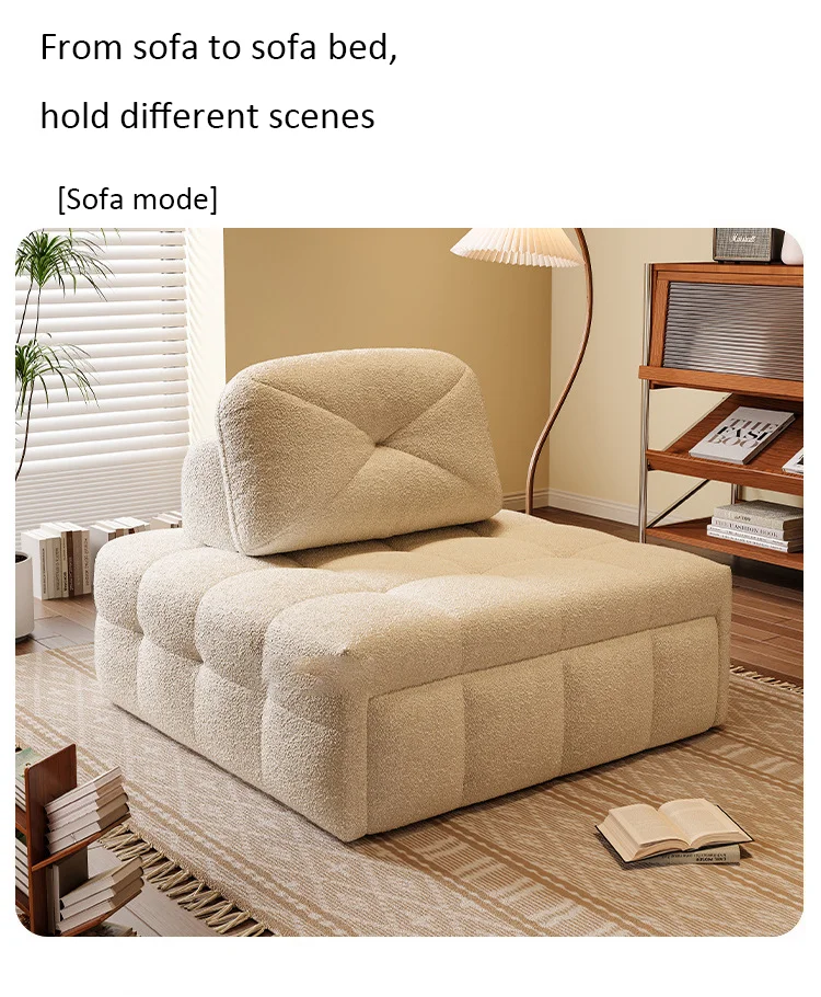 Puff Fabric Sofa Bed Living Room Lounge Chair Day Bed Foldable Retracta ...